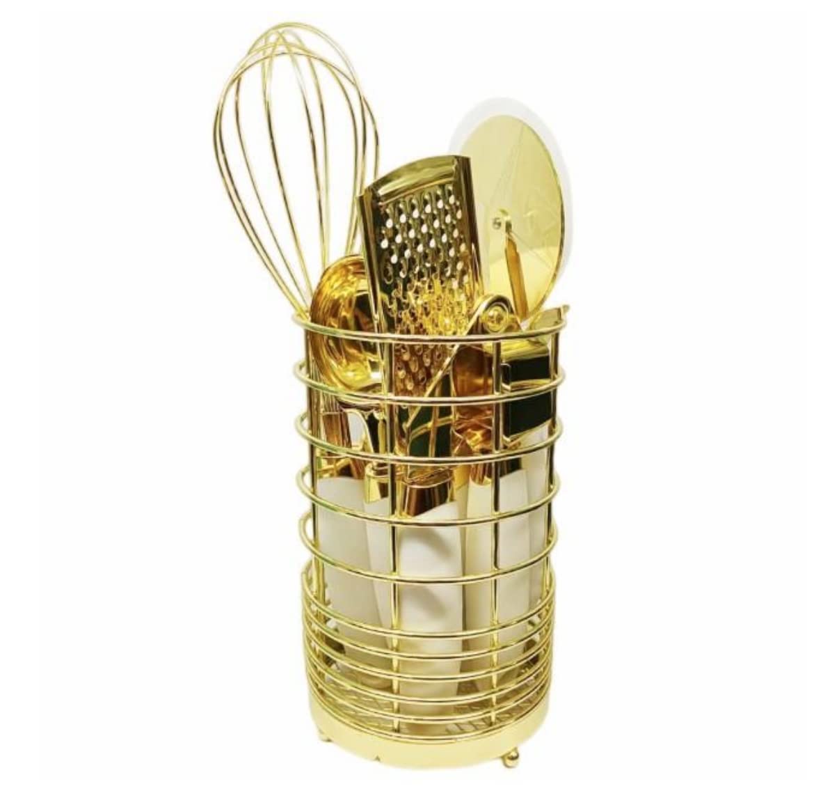 7 Pcs Gold Kitchen Tools Set Kitchen Accessories Gadget Set Gold Coated Stainless Steel Utensils Set