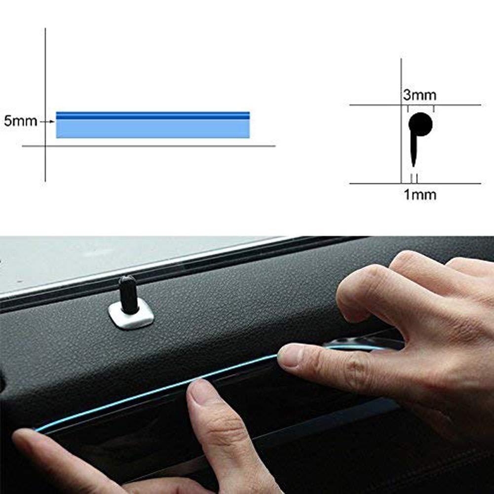 ABALDI El Wire Car LED Interior Lights, Neon Glowing Strobing Electroluminescent Wire Lights for Car Decorations(5m/16ft, Red)