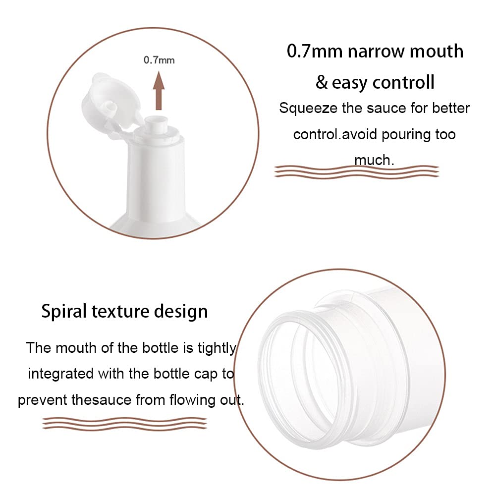AKOAK 1 Pack 250 ml (8.45 oz) Plastic Extrusion Bottle Pressing Oil Bottle Multi-function Condiment Dispenser Household Kitchen Tomato Salad Jam Bottle (White)