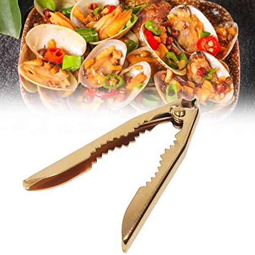 DEWIN Crab Cracker, Gold Crab Cracker Non Slip Robust Stainless Steel Nutcracker Chestnut Walnut Opener Clip for Kitchen