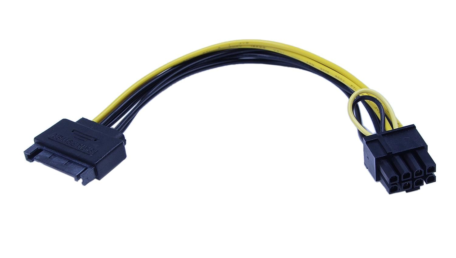 zdyCGTime 15-Pin SATA Male to 8 Pin (6+2 Pin) PCI-Express Female Video Card Power Adapter Cable(20CM/8inch)