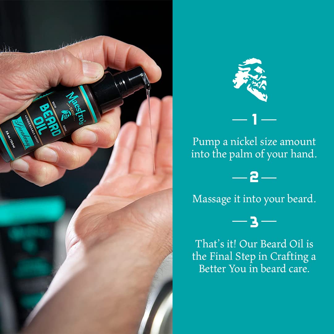Maestro's Classic BEARD OIL | High-Shine Moisturizing & Taming for All Beard Types & Lengths- Speakeasy blend, 2 Ounce
