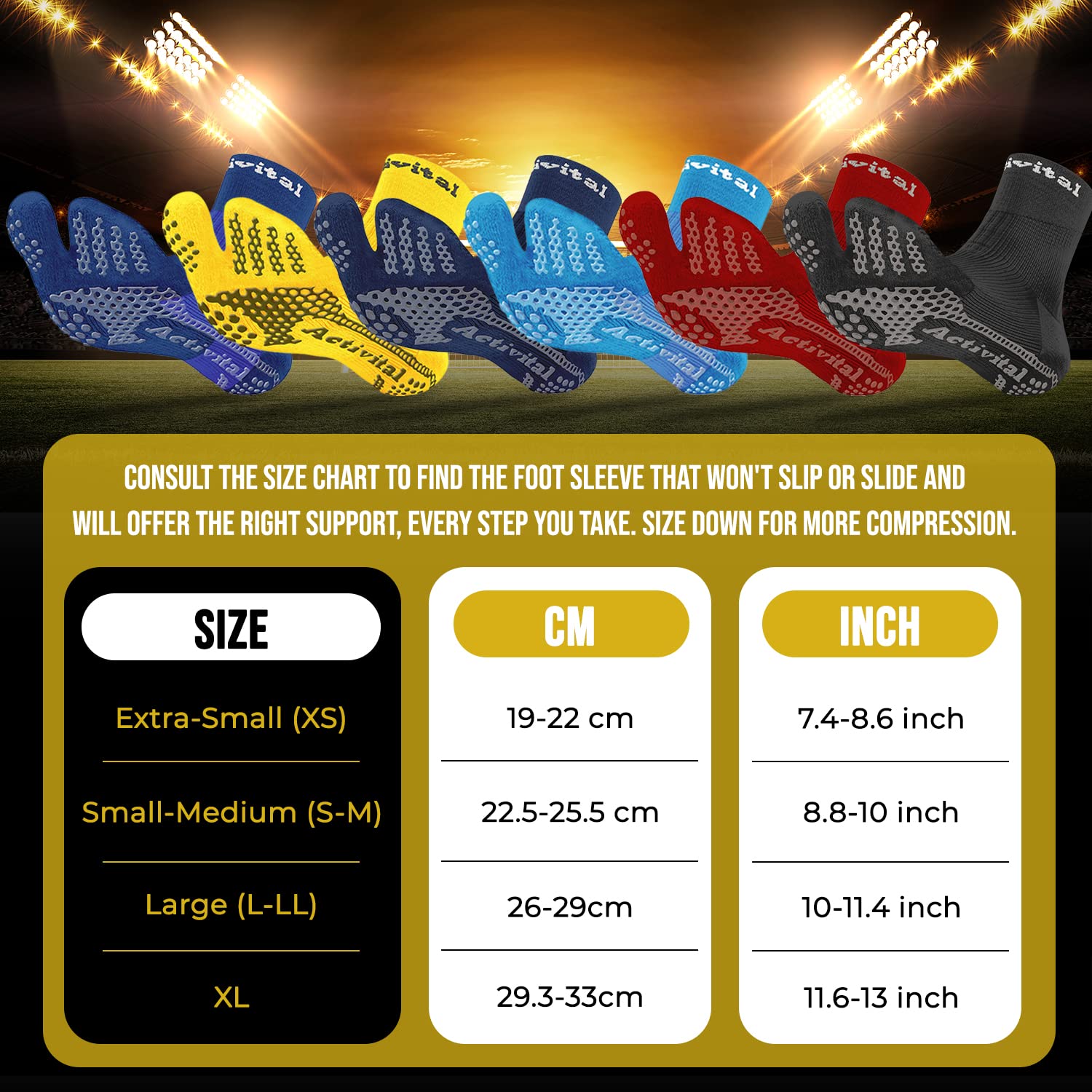 Activital Foot Supporter Japan- Athletic Compression Premium Socks Black S-M(22.5-25.5cm/8.8-10inch)