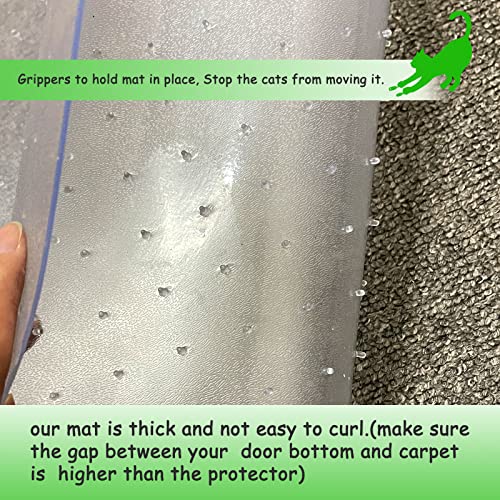 BiirBlue 8.2ft Carpet Protector for Pets, Cat Carpet Protector for Doorway, Anti Scratch Under Door Cat Scratch Protector Mat, Easy to Cut and Clean Plastic Carpet Scratch Stopper