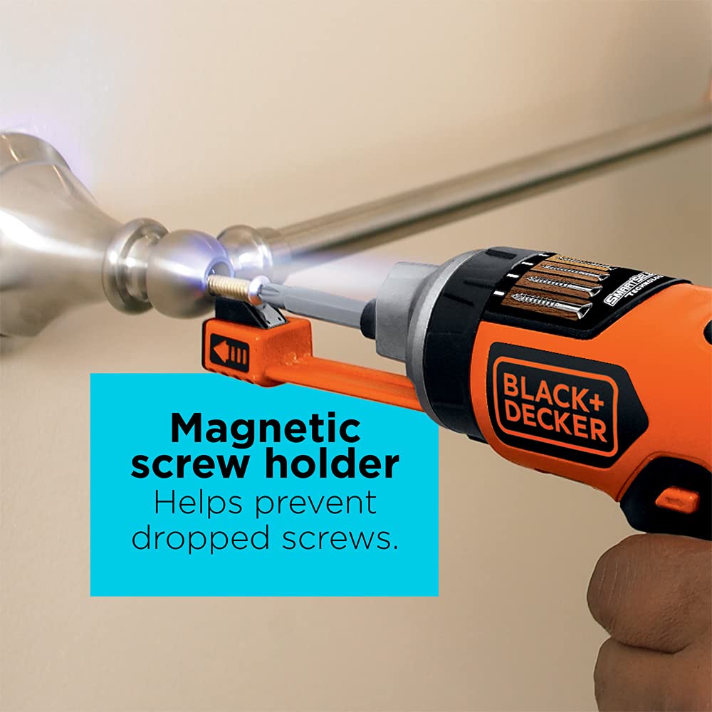 BLACK+DECKER 4V MAX Cordless Screwdriver with Screw Holder, SmartSelect (LI4000)