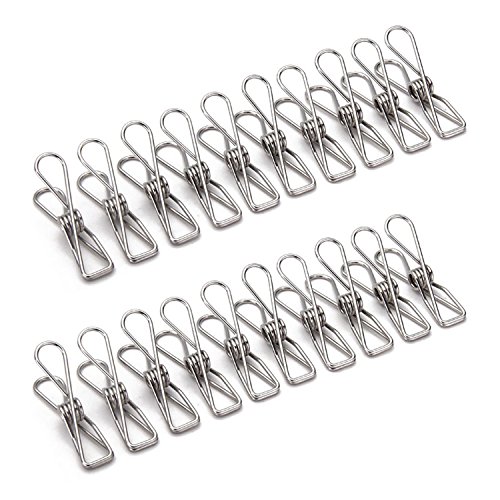 Megeor Stainless Steel Clothes Pins, 60 Packs Wire Laundry Clip for Clothes, Socks, Scarves, Home & Office