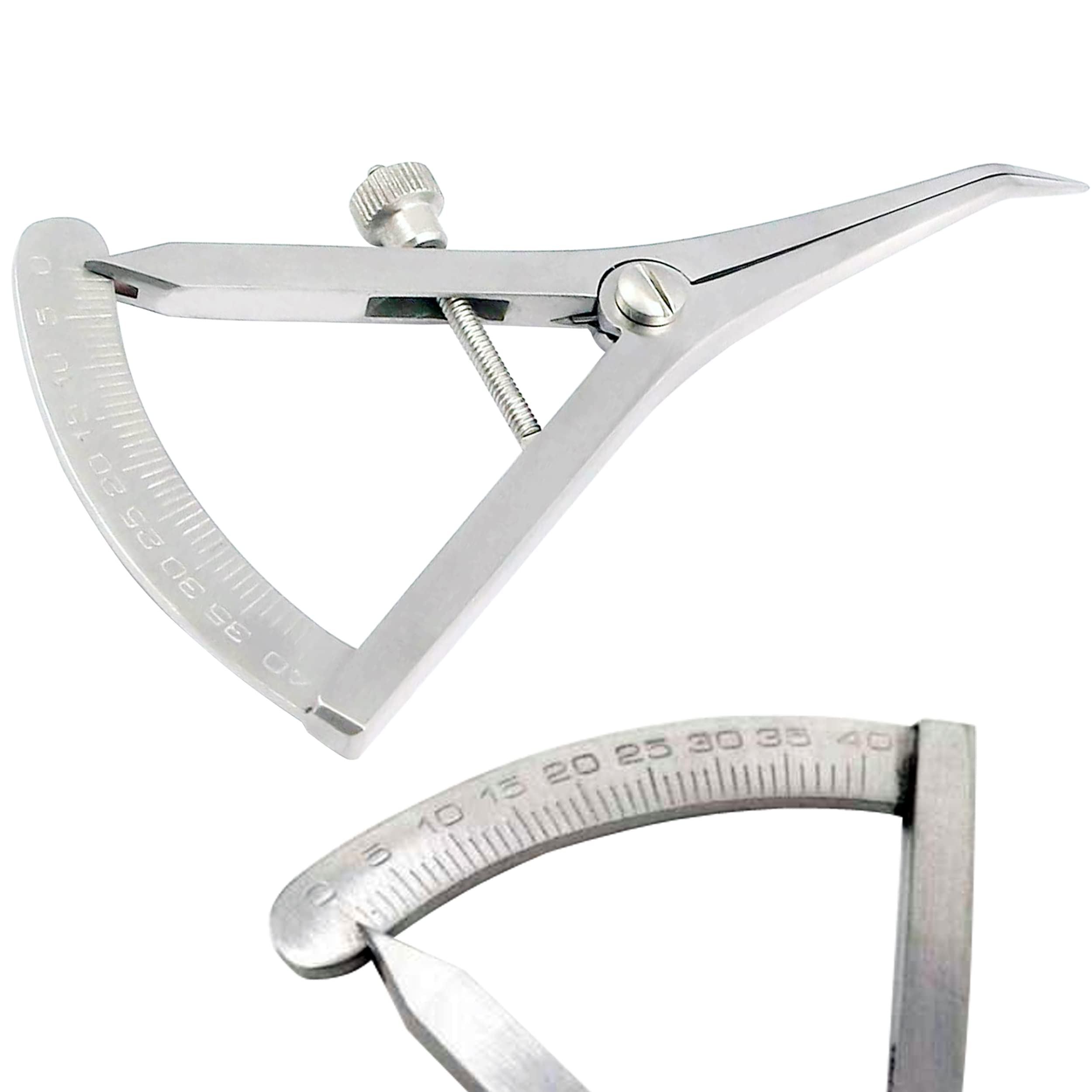 AAProTools O.R Grade Castroviejo Caliper Graduated 0-40Mm Ophthalmic 3.5" Angled Curved Tip