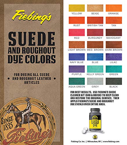 Fiebing's Black Suede Dye (4oz) - Dyes, Brightens and Restores Suede and Roughout Leather Shoes - Remains Flexible When Dry, Won't Crack or Peel - Dye is Permanent and The Applicator is Included