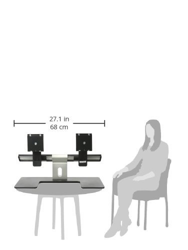 Dell MDS14 Dual Monitor Stand (5TPP7), Black/Silver