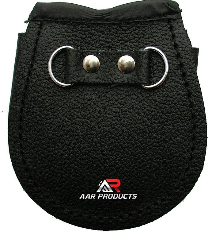 AAR Mens Semi Dress Formal Sporran Brown Rabbit Fur 3 Tassels Free Leather Belt Chain