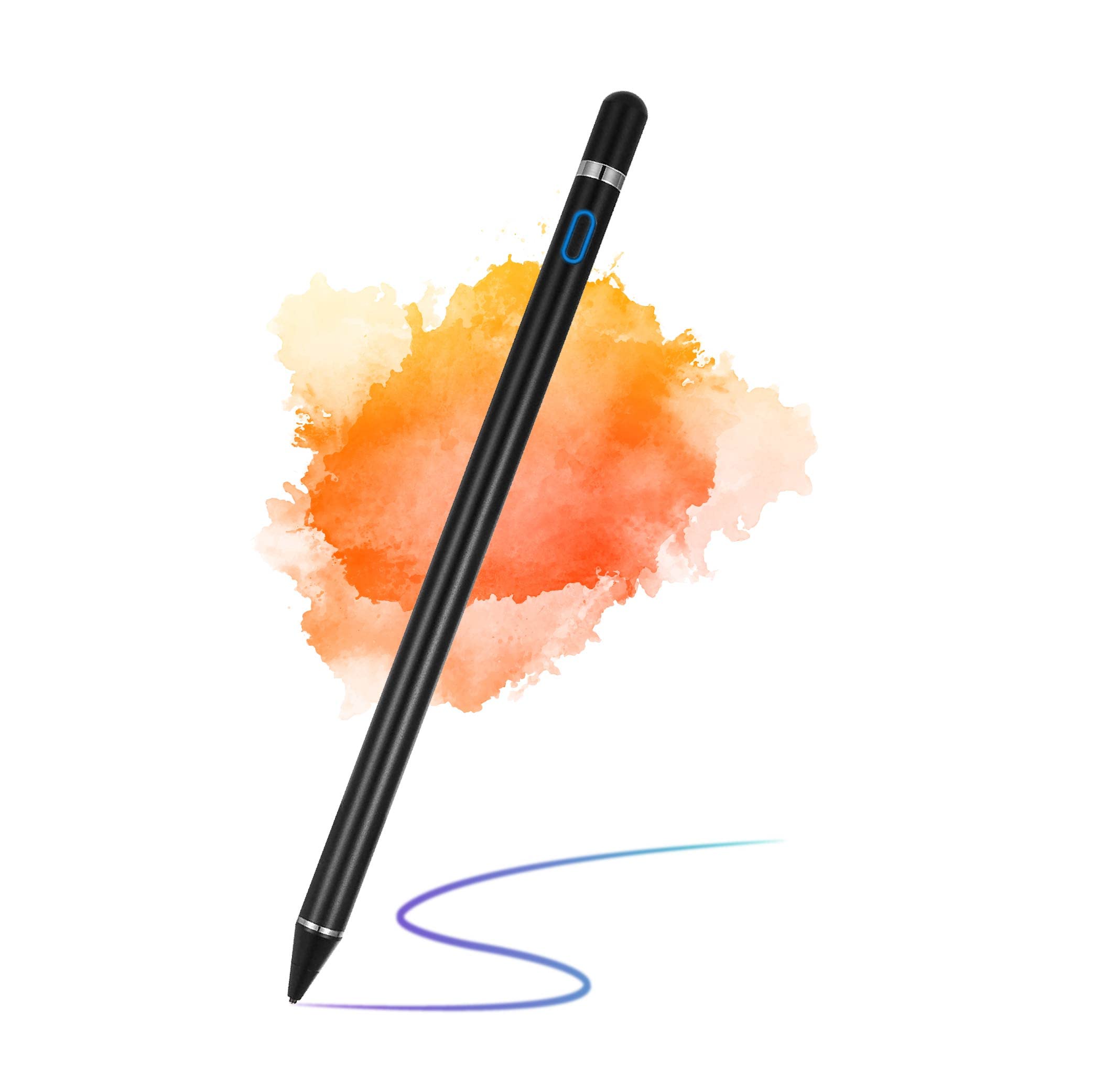 Active Stylus Pen Compatible for Touch Screens, Digital Rechargeable Stylish Pencil universal with Touch Function, Stylus pen for iPhone/iPad Pro/Air/Mini/iPhone/Android and Most Touch screens (Black)
