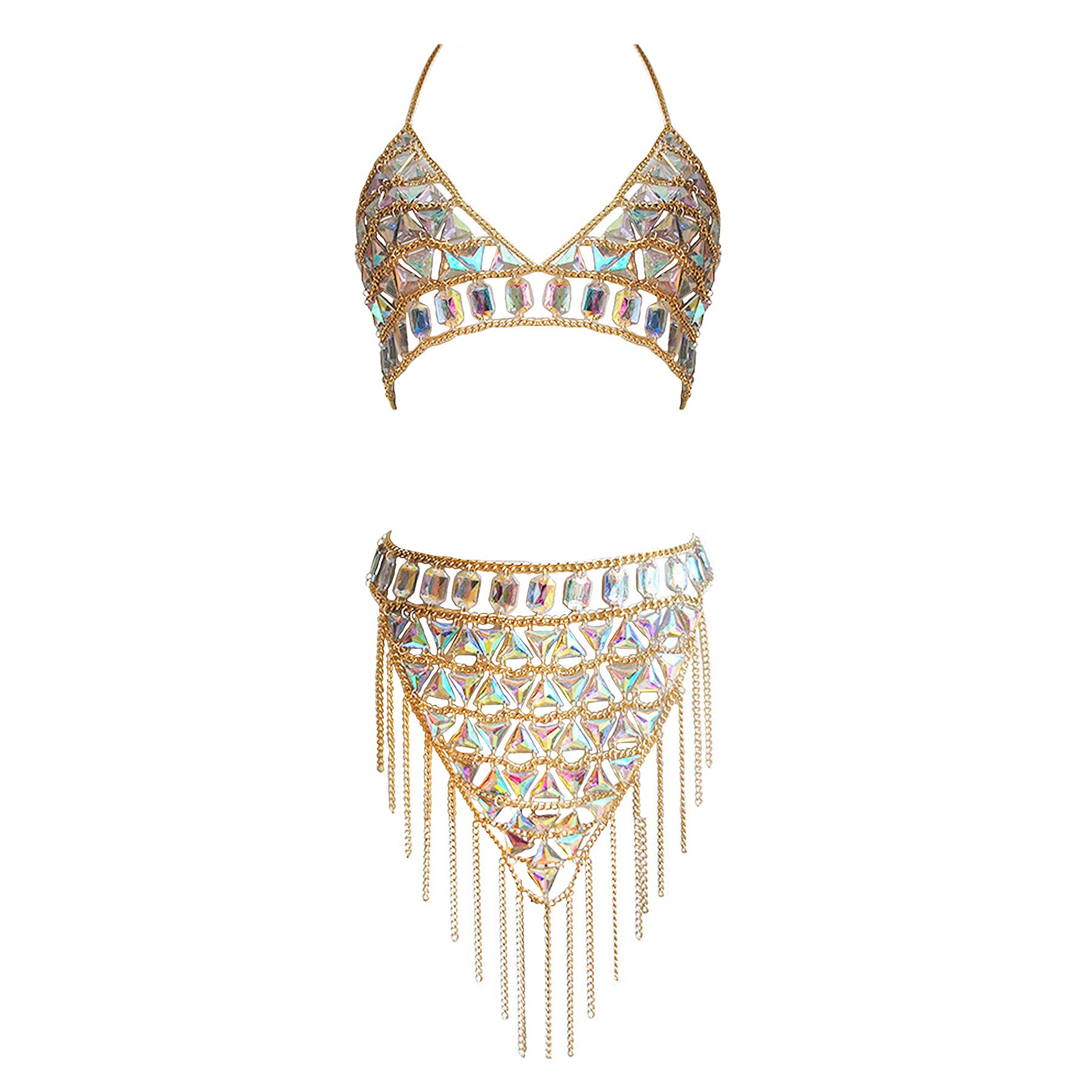 Allison Jennie Beach Sexy Halloween Colorful Suit Body Chain (gold color)