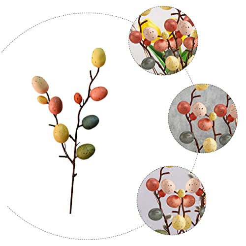 Abaodam 5 Egg Decoration Easter Flower Arrangement Egg Easter Egg Tree Branch DIY Crafts Egg Easter Picks with Pastel Easter Eggs Easter Egg Garland Easter Flowers Indoor Foam Forsythia