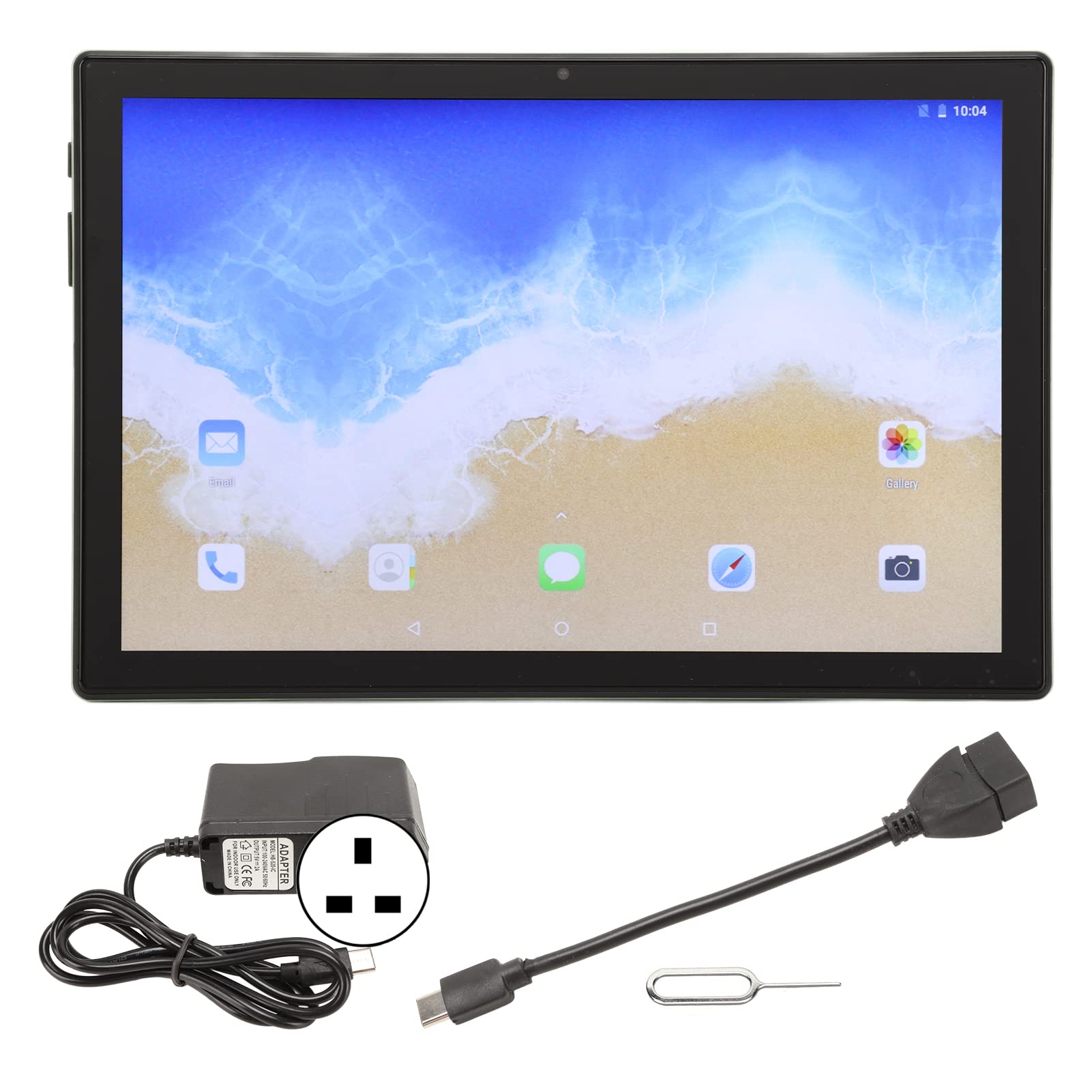 Airshi Tablet PC, 100-240V Front 800W Rear 2000W 1920x1200 HD Green 6GB 128GB 10 Inch Tablet for Video for Music (UK Plug)