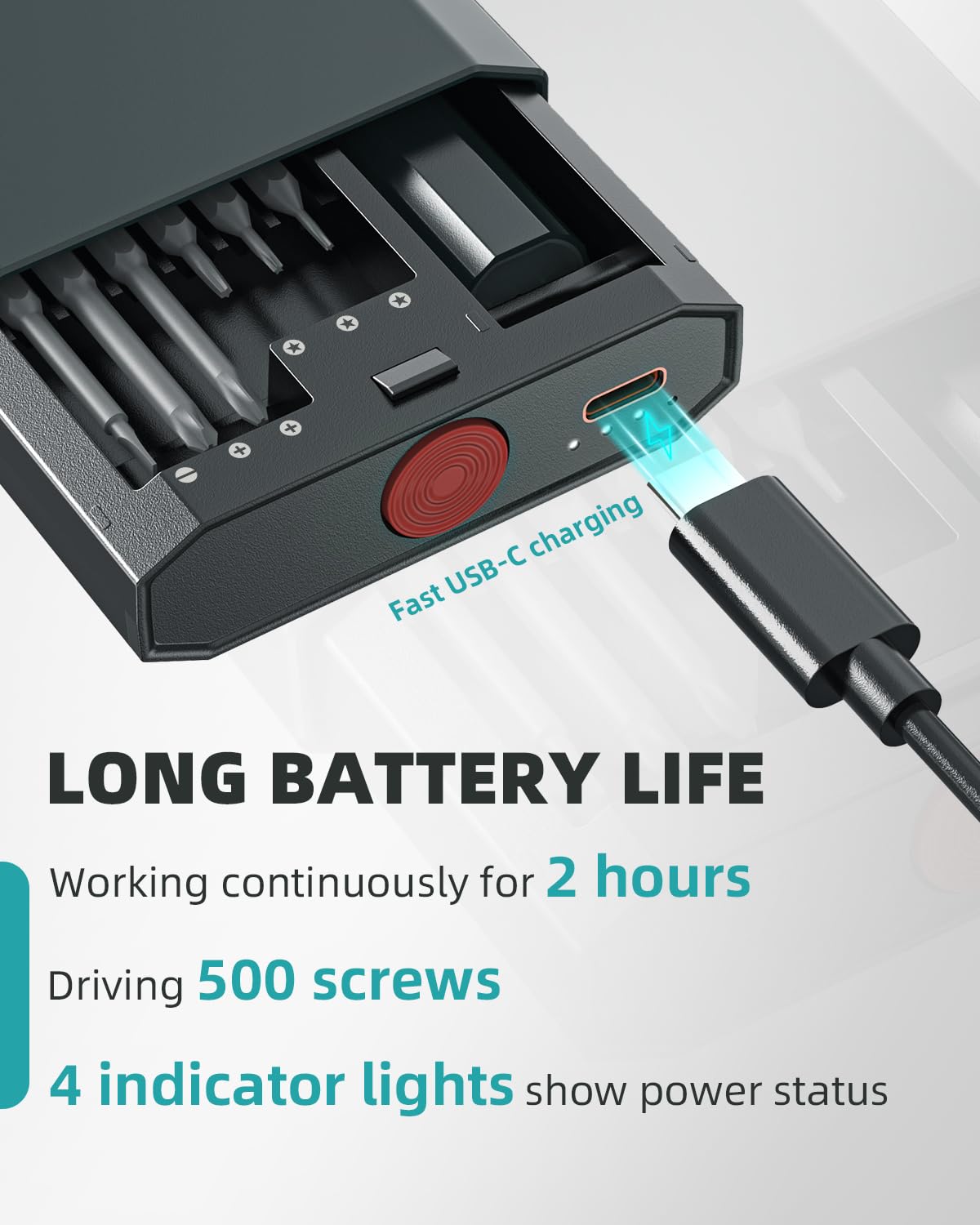 Mini Electric Screwdriver 48-in-1 Magnetic Bits, DOINOW Precision Electric Screwdriver LED Light, Electric Screwdriver kit for PC Building Phone Watch Laptop