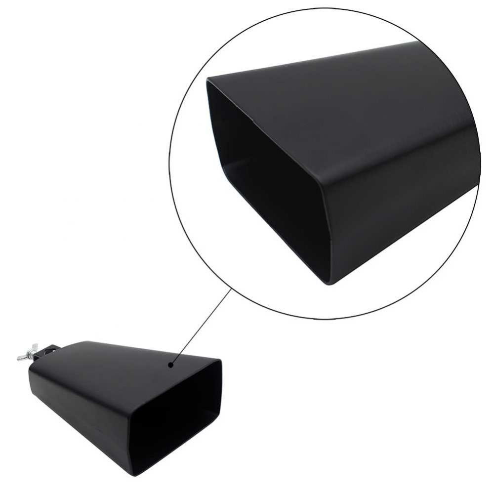 Cowbell Drum Cencerro,Plastic Cow Bell,Latin Percussion Cowbell 6 Inch Metal Cowbell Noise Maker with Handle for Drumset Kit Percussion Come with Stick Black Cow Bells Cowbell Drum Musical Cow Bell