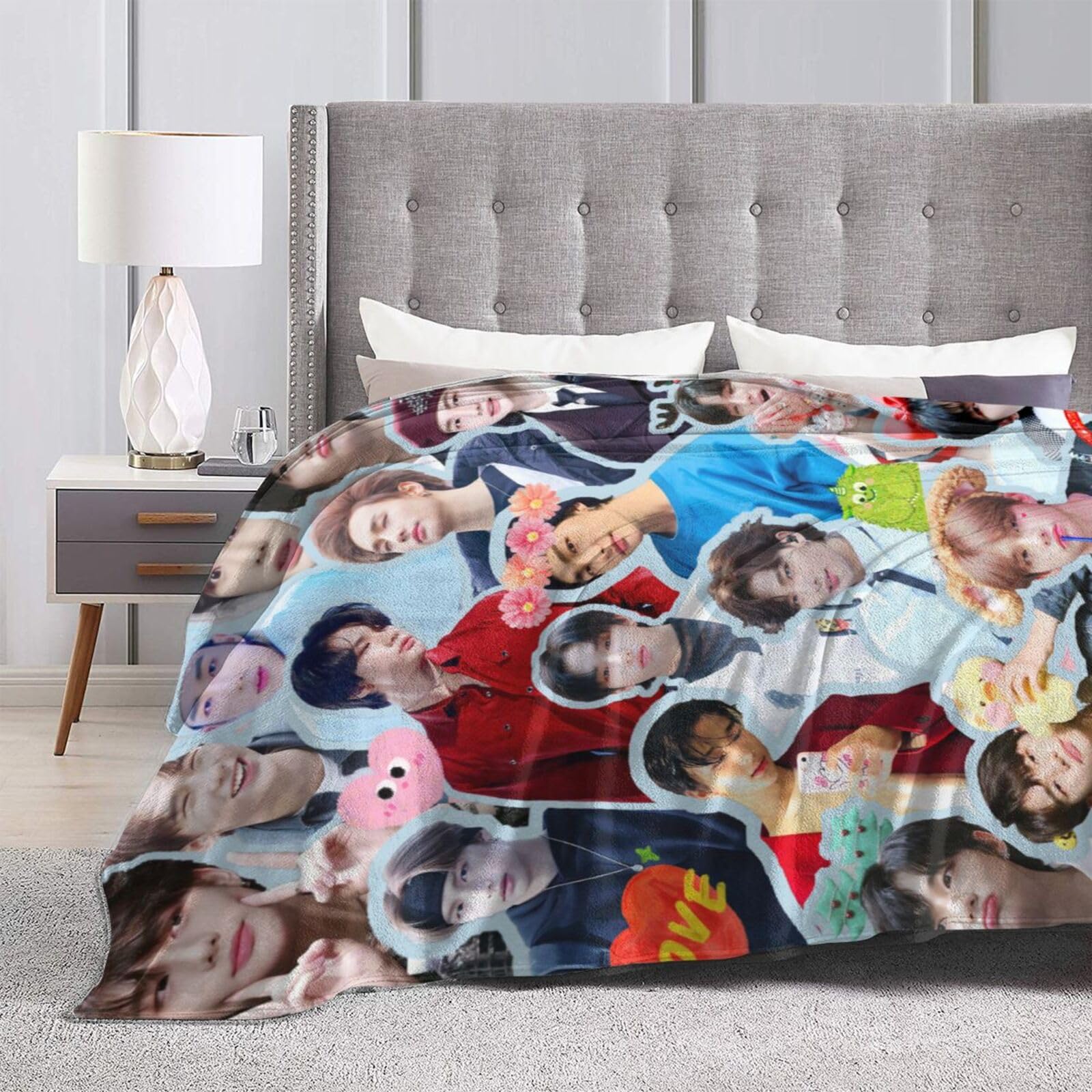 Blanket Stray Kids Hyunjin Soft and Comfortable Warm Fleece Blanket for Sofa,Office Bed car Camp Couch Cozy Plush Throw Blankets Beach Blanketsā¦