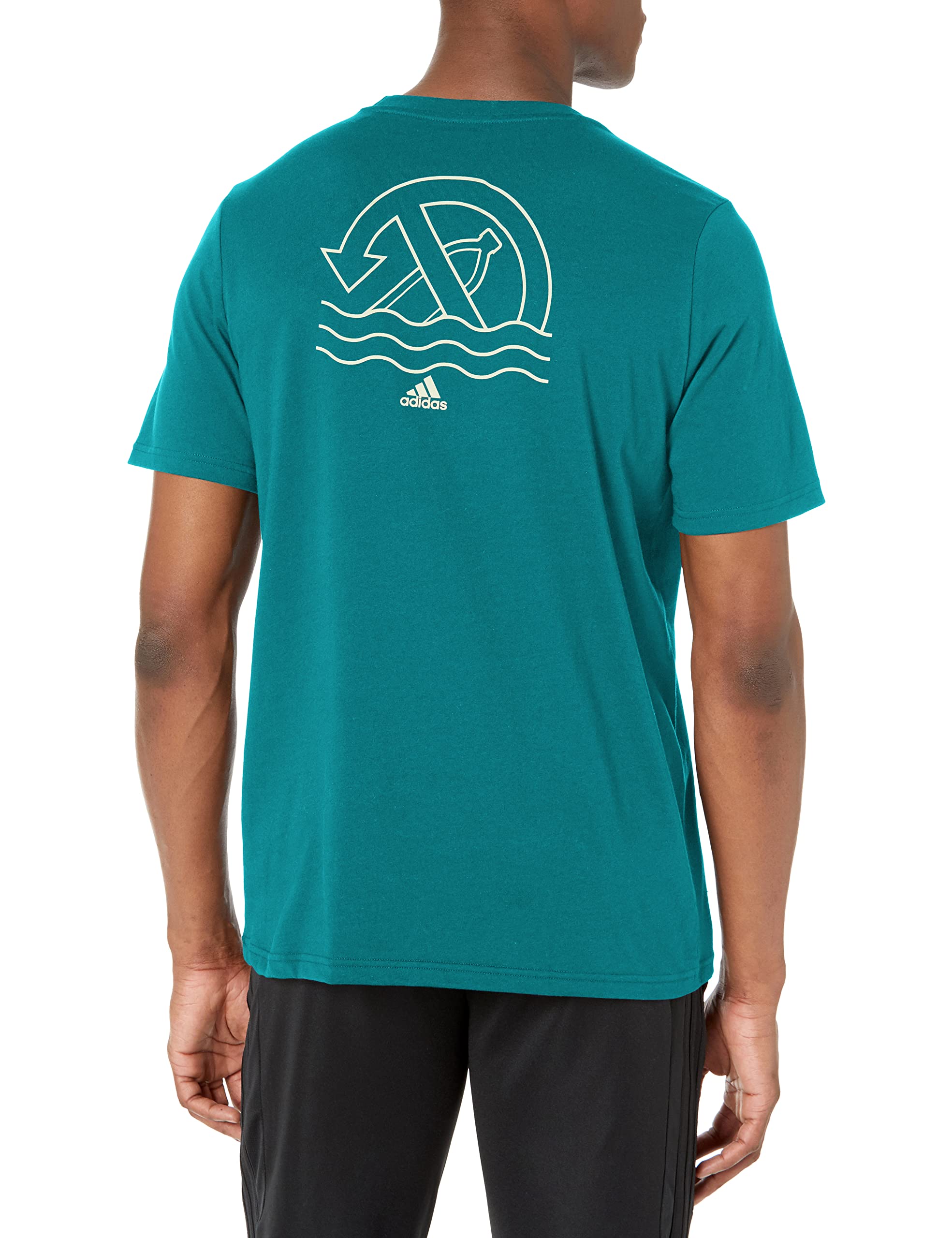 adidas Men's Sustainable Graphic Tee, Legacy Teal, Large