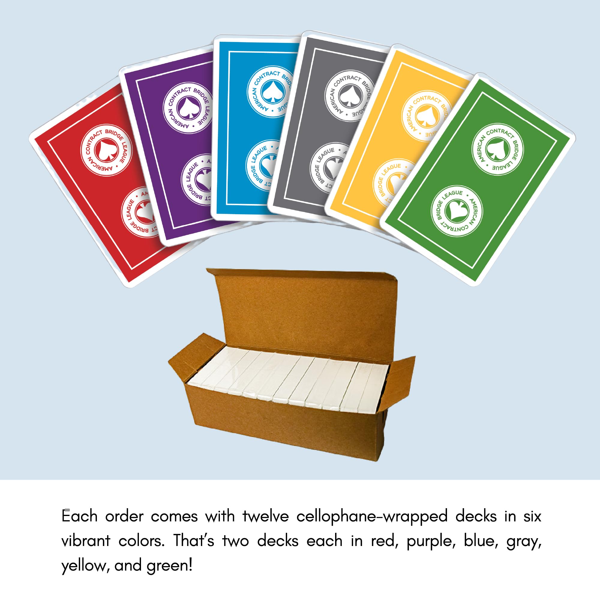 Baron Barclay ACBL (American Contract Bridge League) Playing Cards - Jumbo Print - 1 Dozen Decks - Bridge Sized - Plastic Coated