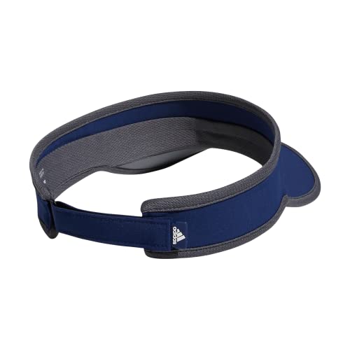 adidas Men's Superlite Adjustable Fit Sport Performance Visor, Dark Blue/Onix Grey/White, One Size