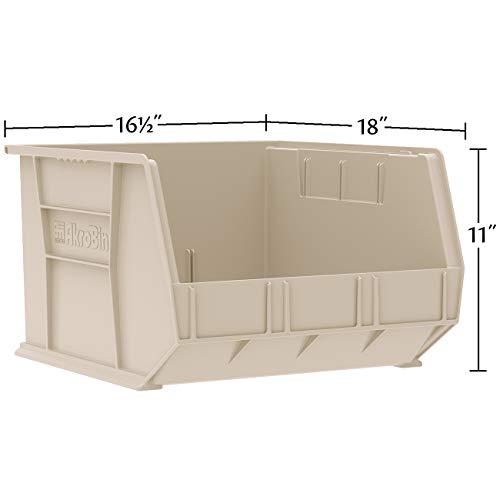 Akro-Mils 30270 AkroBins Plastic Hanging Stackable Storage Organizer Bin, 18-Inch x 16-Inch x 11-Inch, Yellow, 3-Pack