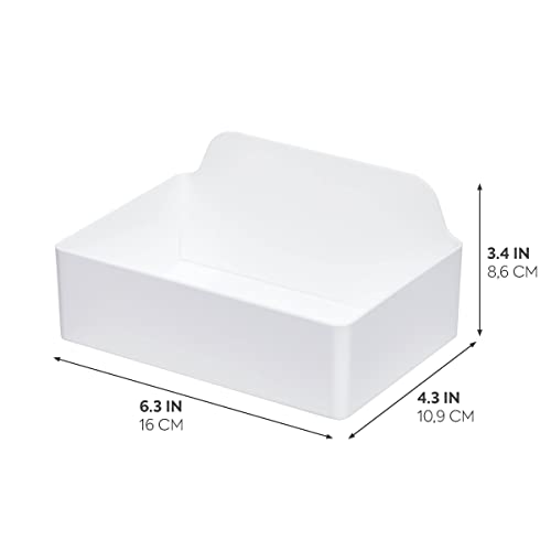 iDesign The Sarah Tanno Collection In-Drawer Cosmetic Organizer Bin, White