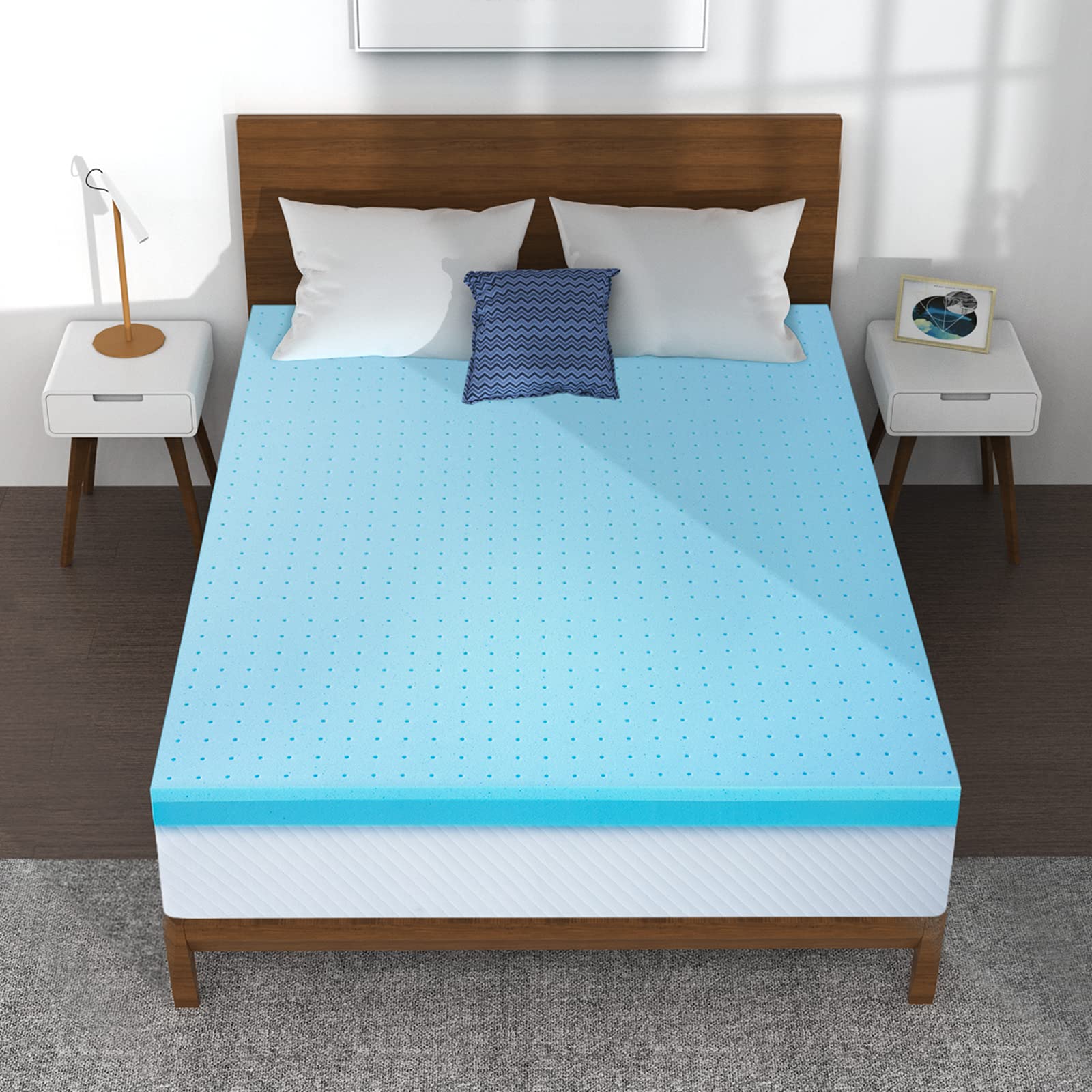Maxzzz 3 Inch Mattress Topper Full - Cool Gel Memory Foam Mattress Topper Extra Firm Bed Topper, Double Bed Mattress Topper for Back Pain Relief, CertiPUR-US Certified