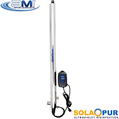 APPLIED MEMBRANES INC. Solapur Whole House Ultraviolet Water Purifier UV Sterilizer for Point of Entry Drinking Water Purification | 15 GPM | Helios Series UV-SPH-15