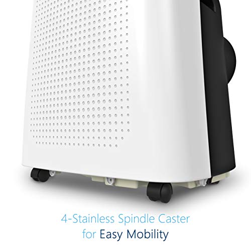 JHS A018-12KR/A 12,000 BTU Portable Air Conditioner 3-in-1 Floor AC Unit with 3 Fan Speeds, Remote Control and Digital LED Display, Cover up to 400 Sq. Ft, White