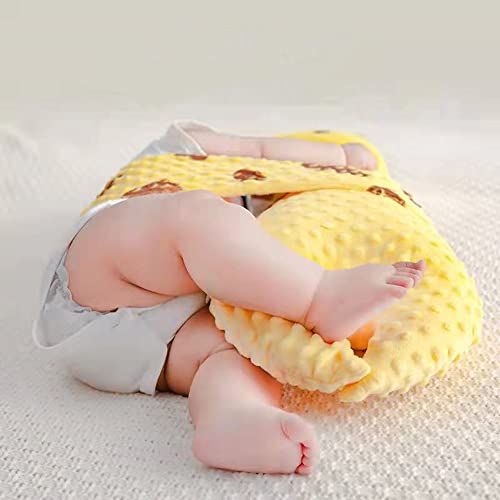 JIAHG Baby Side Sleep Pillow Multi-Functional Non Milk Regurgitation Newborn Soothing Exhaust Pillow Accompany Sleeping Hug Pillow for Infants Age 0-1 Year Comfy Bedding Bolster with Fixing Belt