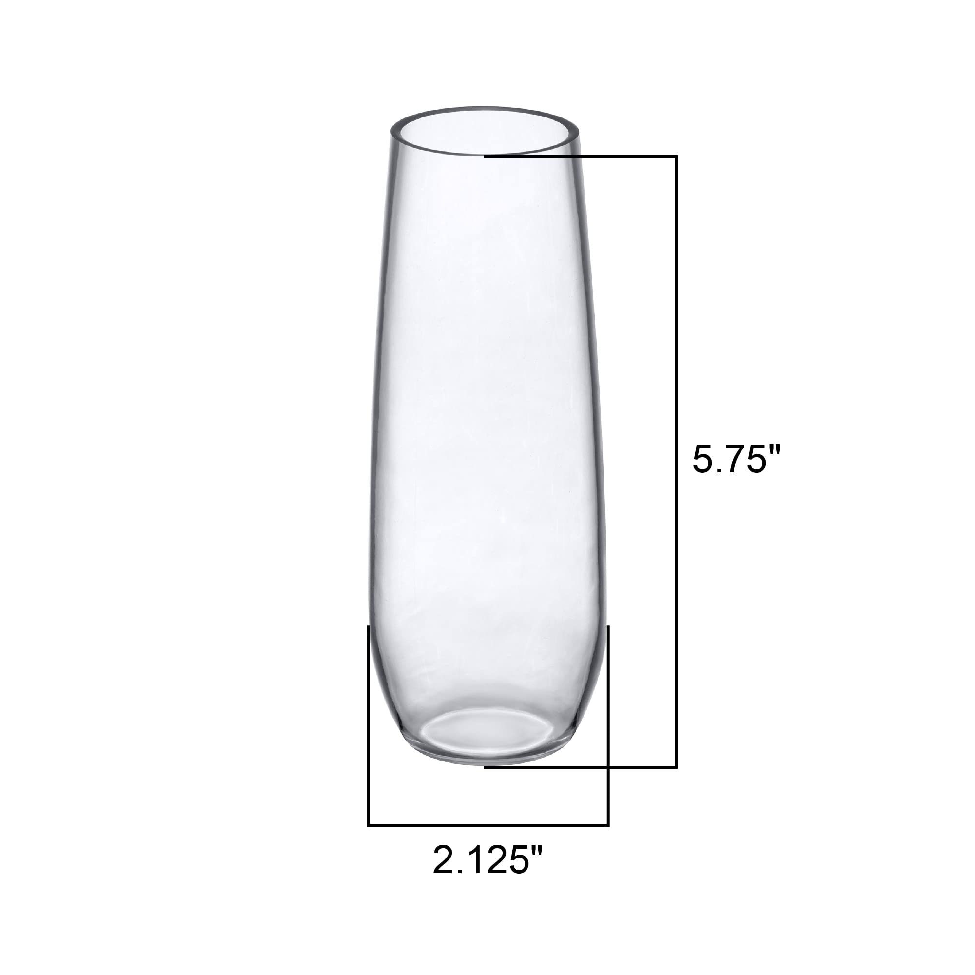 Amazing Abby - Celia - 8-Ounce Unbreakable Tritan Champagne Flutes (Set of 6), Plastic Stemless Wine Glasses, Reusable, BPA-Free, Dishwasher-Safe, Perfect for Poolside, Outdoors, Camping, and More