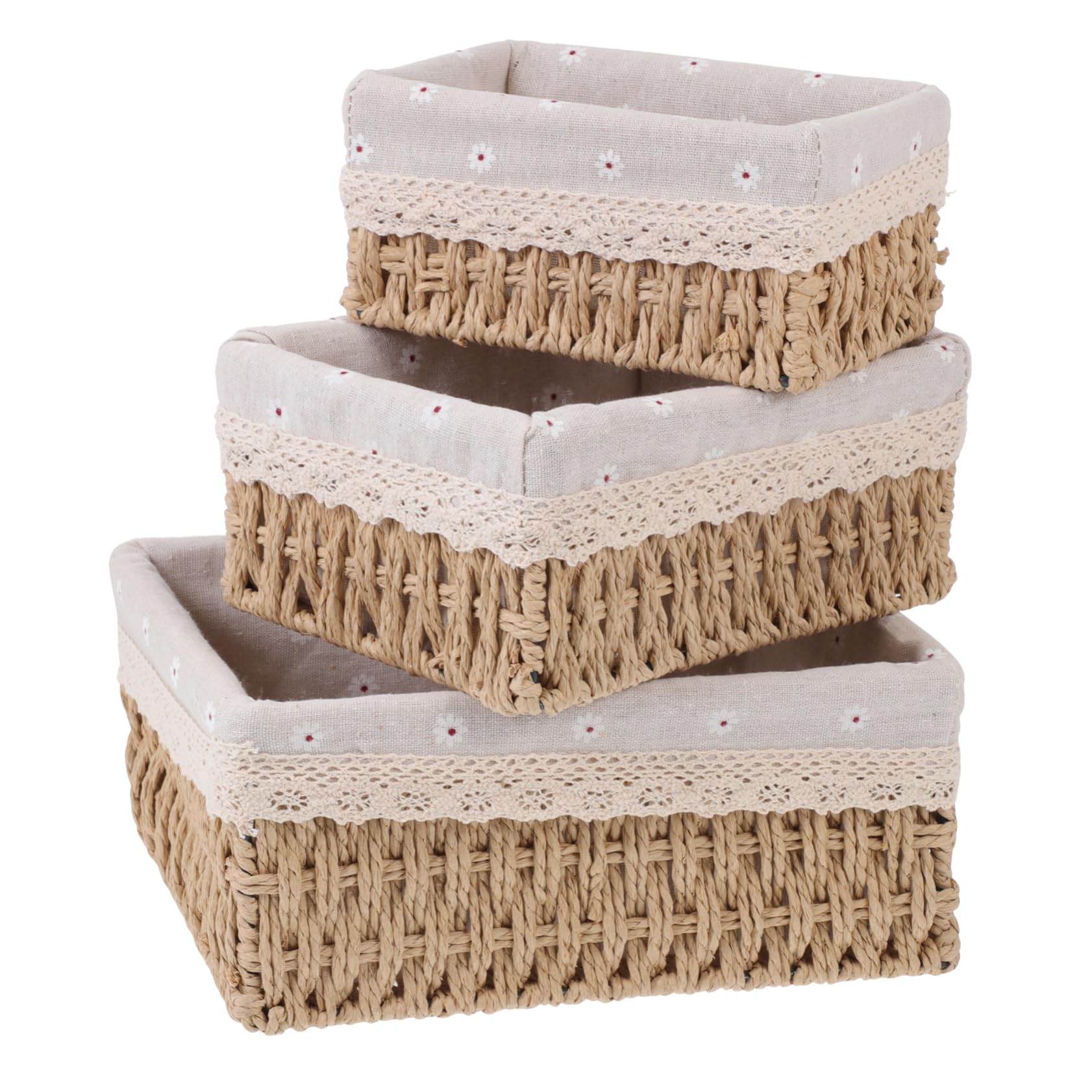 Alipis 3pcs Rattan Storage Basket Rattan Serving Tray Food Serving Tray Toy Storage Basket Snack Trays Tablescape Decor Storage Baskets Desktop Woven Baskets Fabric Porch Gift Basket