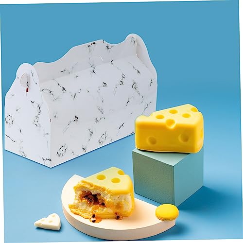 Cabilock 6pcs Packing Boxes Portable Cake Box Cupcake Decorating Donut Boxes Marble Pattern Cake Boxes Cupcakes Containers Paper Cake Boxes Handheld Candy Boxes Cardboard Cupcake Stand Mini