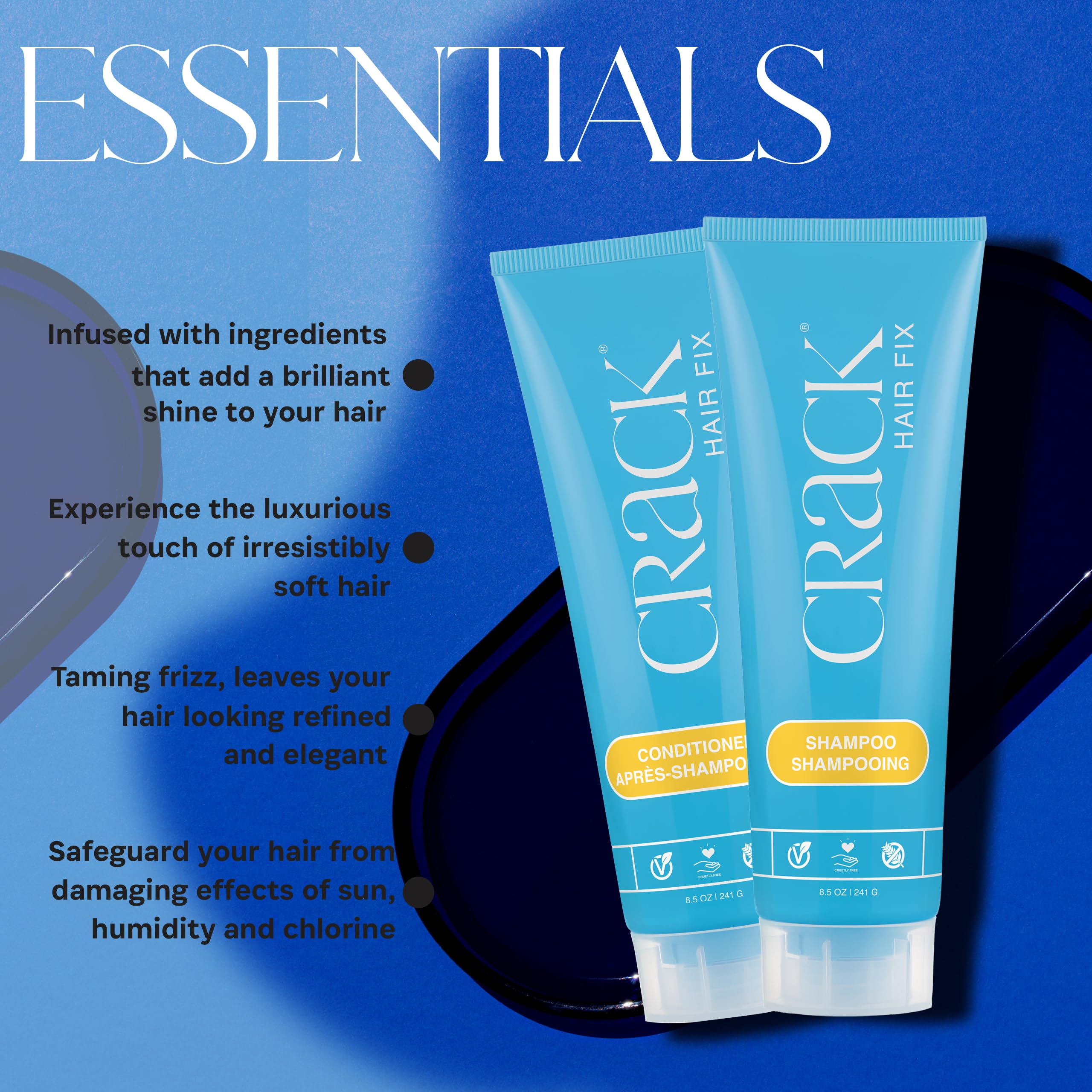 CRACK HAIR FIX - Clean & Soaper Shampoo and In-Treatment Conditioner Set 8.5 oz each