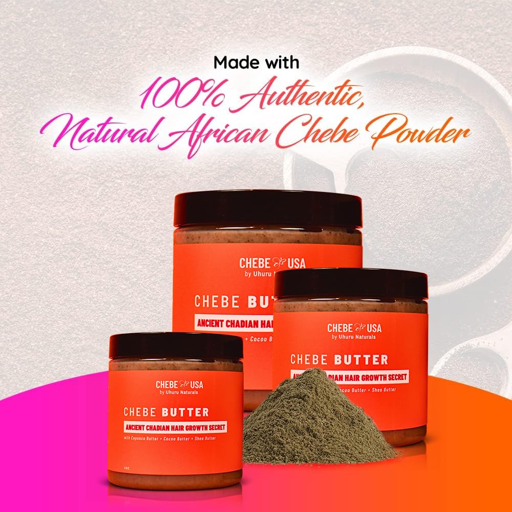 Uhuru Naturals Chebe Hair Butter (8oz) - A Whipped Butter With Authentic Chebe For Those That Are Not Able To Use Chebe The Traditional Way