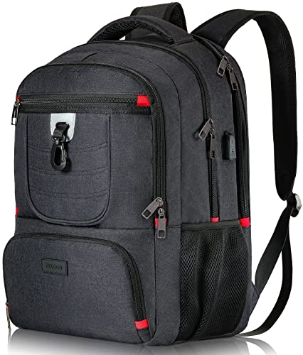 BIKROD Travel Backpack for Men, Extra Large School Backpacks for Teens, Durable Laptop Backpacks with USB Charging Port Fits 17.3 Inch, Outdoor Hiking Water Resistant Anti Theft College Bag Gift
