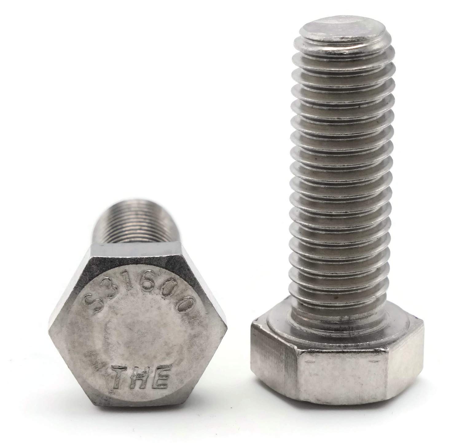 Hex Cap Screws 316 Stainless Steel - 3/8-24 x 1 Full Thread Qty-25