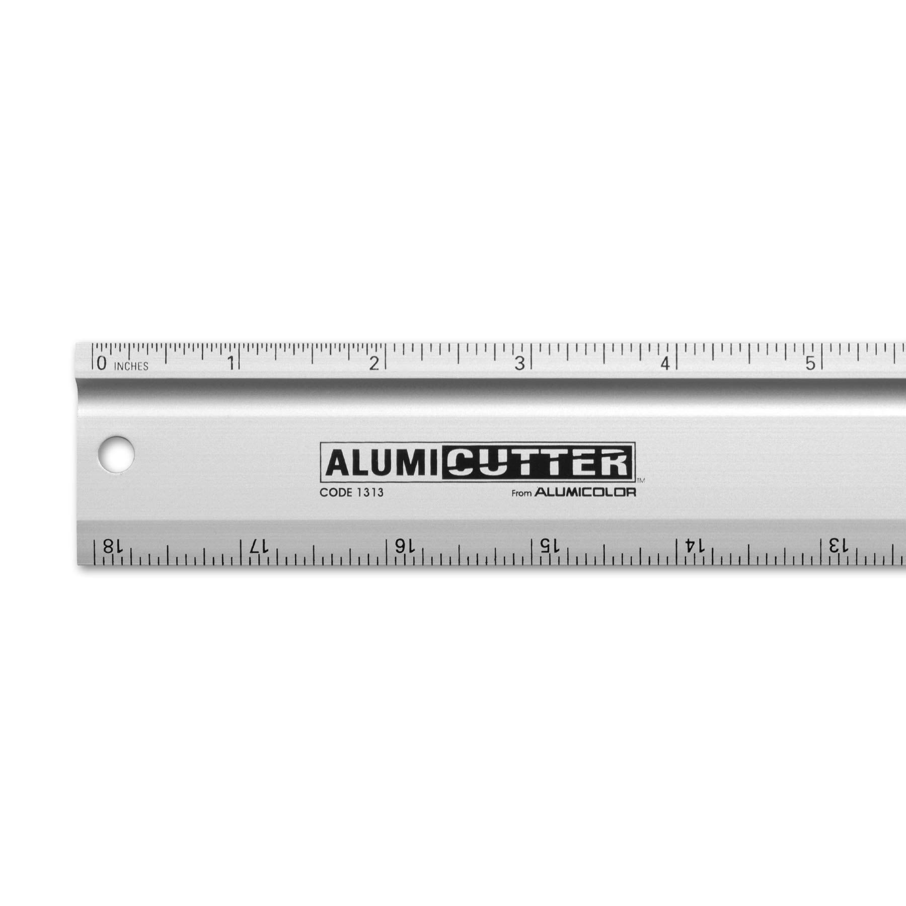 Alumicolor AlumiCutter Aluminum Straight Edge w/Blade for Office, School, Engineering and Framing, 18IN, Silver