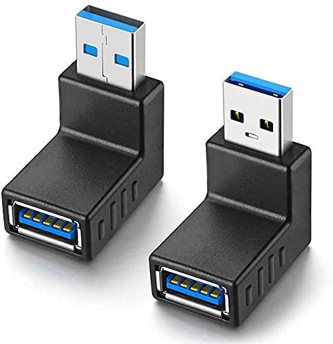 URWOOW Super-Speed USB 3.0 Adapter Converter Coupler Connector 90 Degree Male to Female Combo Vertical (Up and Down Angle)