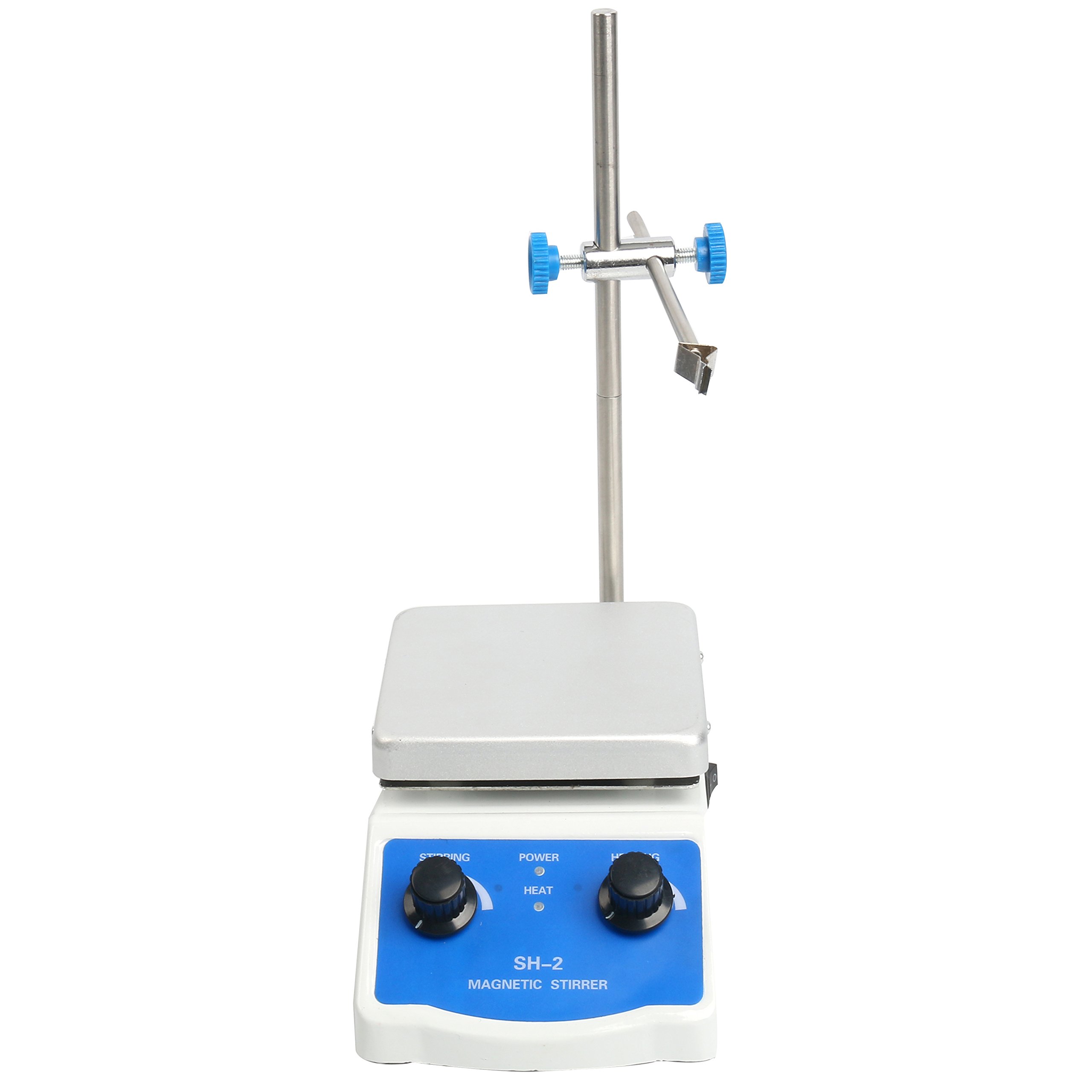 Yaeccc Magnetic Stirrer 4.7 x 4.7 Inch Heating Plate Magnetic Mixer SH-2 Hot Plate 1000ml Stirring Capacity Magnetic Stirrer Kit 180W 0~1600RPM 1L Volume Heating Power