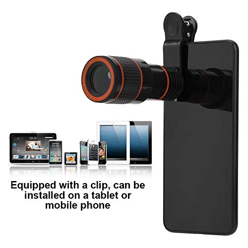 Cell Phone Camera Lens, Professional 12X Telephoto Lens, Telescopic Focusing Universal Phone Camera Lens for Mobile Phone Tablet Cell Phone Lens