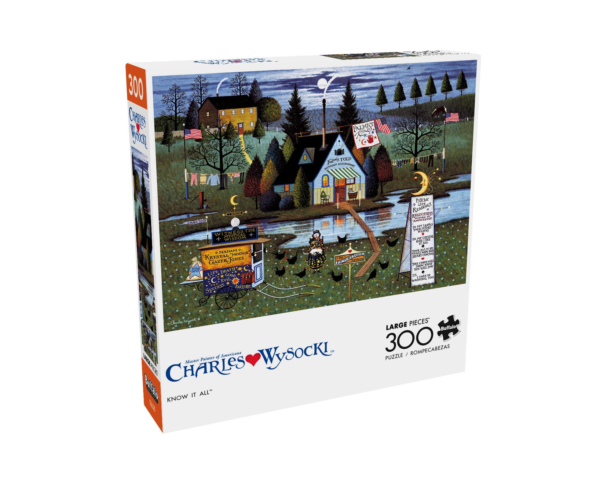 Buffalo Games - Charles Wysocki - Know it All - 300 Piece Jigsaw Puzzle for Adults -Challenging Puzzle Perfect for Game Nights - Finished Size is 21.25 x 15.00