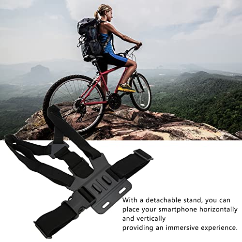Cellphone Selfie Chest Mount, Stretchable ABS Adjustable Angle Phone Selfie Neck Holder Kit for Skiing
