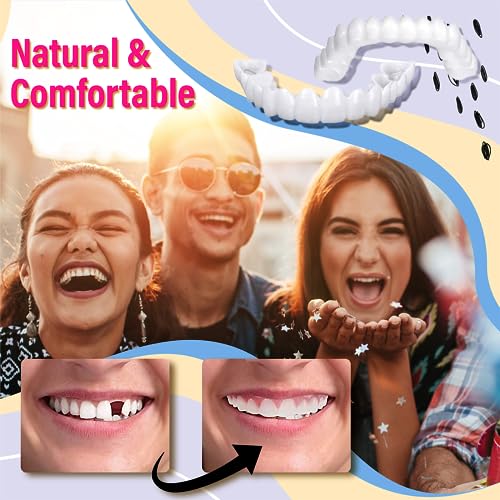 6 PCS Temporary dentures with Veneer for Both Men and Women, Covering Imperfect Teeth,Nature and Comfortable Veneers to Regain Confident Smile-A08