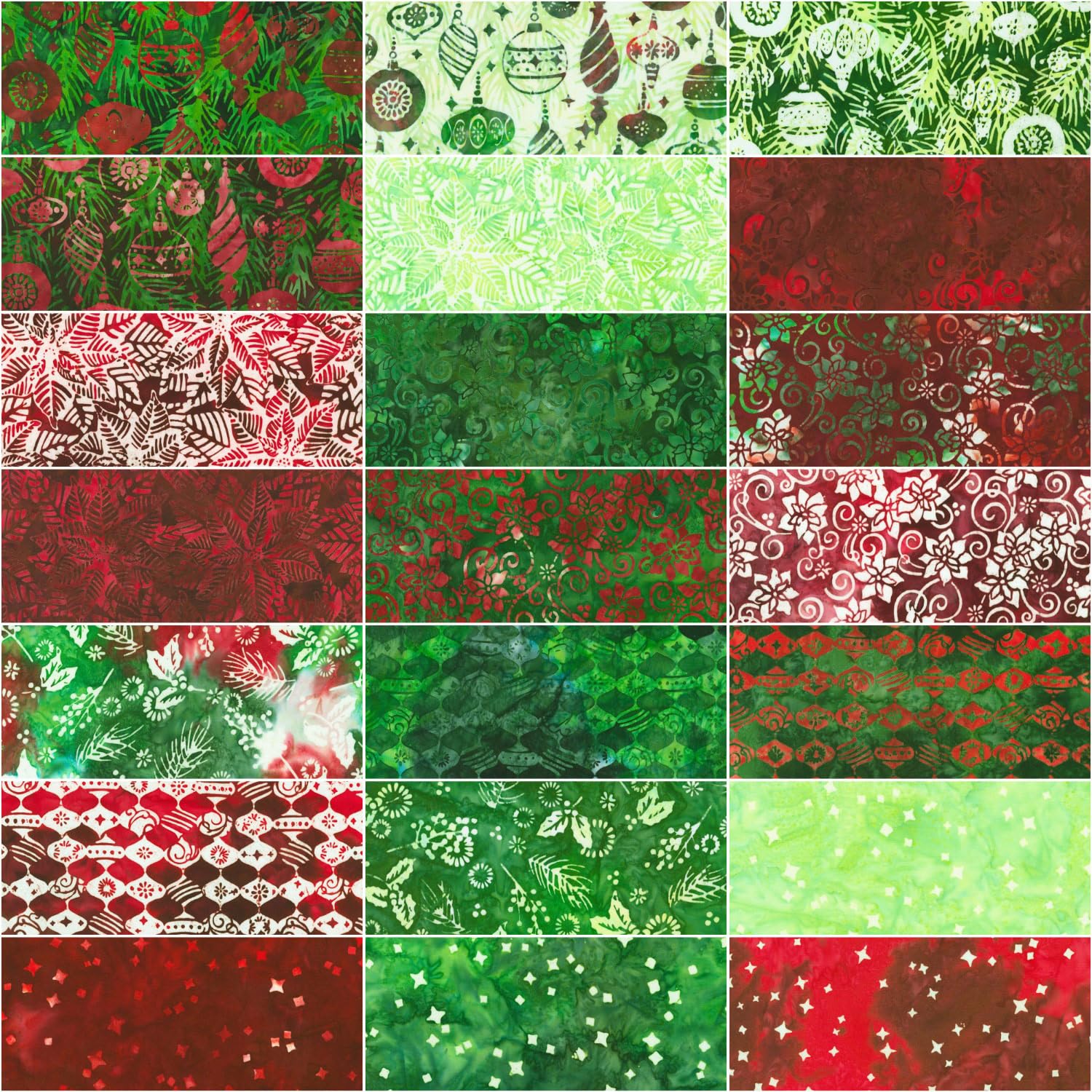 Artisan Batiks Colors of Christmas 42 5-inch Squares Charm Pack Robert Kaufman CHS-1231-42, Assorted