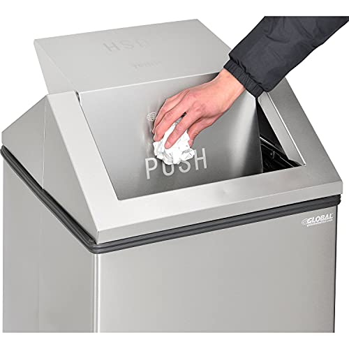 Global Industrial 40 Gallon Stainless Steel Swing Top Receptacle