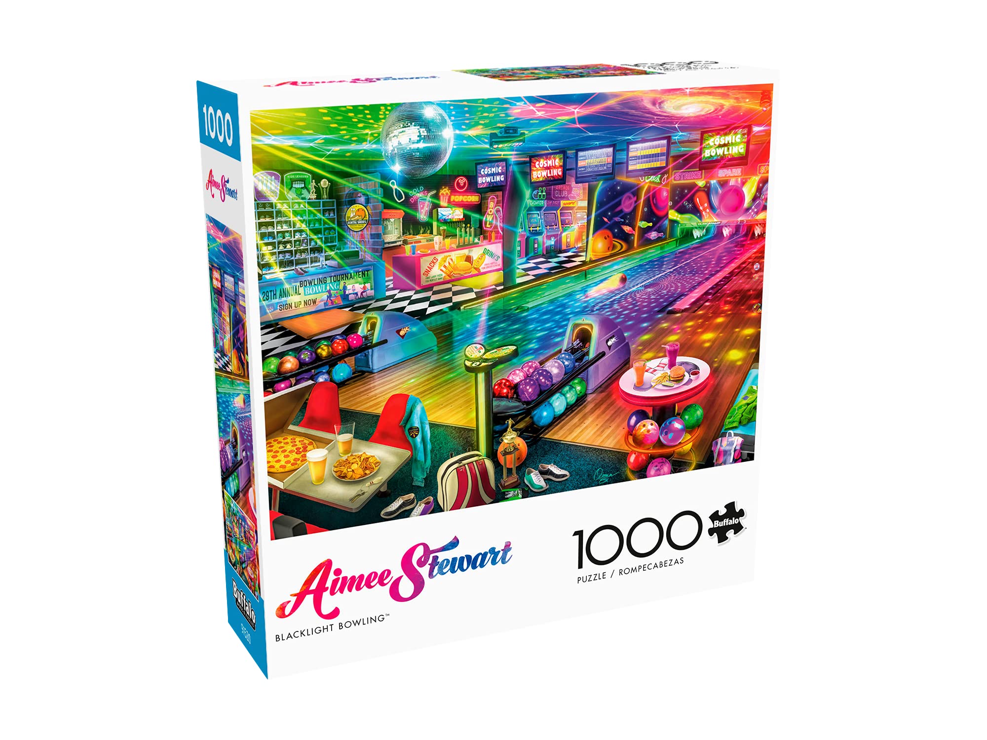 Buffalo Games - Aimee Stewart - Blacklight Bowling - 1000 Piece Jigsaw Puzzle,Multicolour