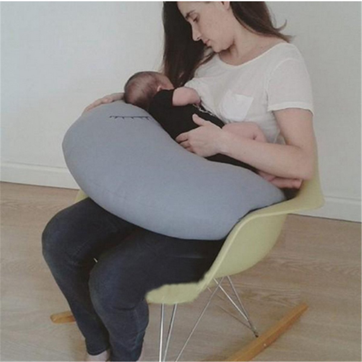 A-cool Crescent Moon Shape Stuffed Toy Throw Pillow Cushion -Office Sofa Couch Car Seat Home Decorative Nursing Pillow (Yellow , 40CM/15.75γ)