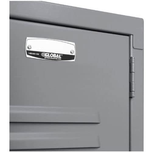 Global Industrial Double Tier Locker, 12x15x36, 6 Door Unassembled, Gray