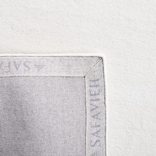 SAFAVIEH Fifth Avenue Collection Area Rug - 6' x 9', Ivory, Handmade Modern Solid Wool, Ideal for High Traffic Areas in Living Room, Bedroom (FTV128A)